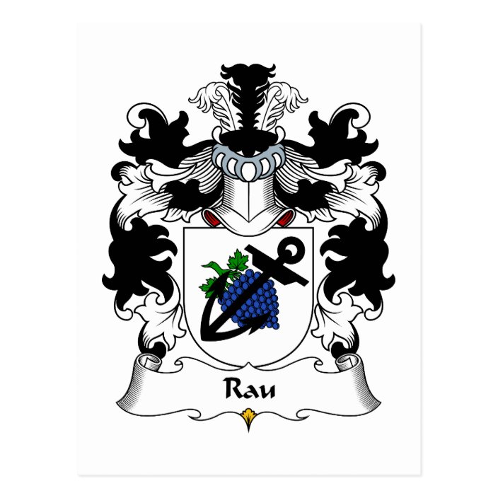 Rau Family Crest Postcard | Zazzle.com.au