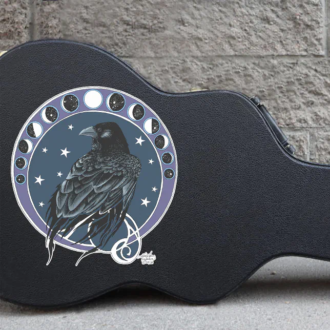 Raven Moon Phases Stars Blue | Zazzle