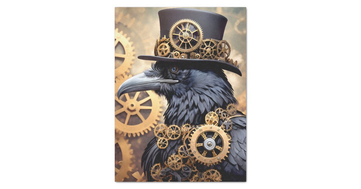 Raven Steampunk Art Tissue Paper | Zazzle