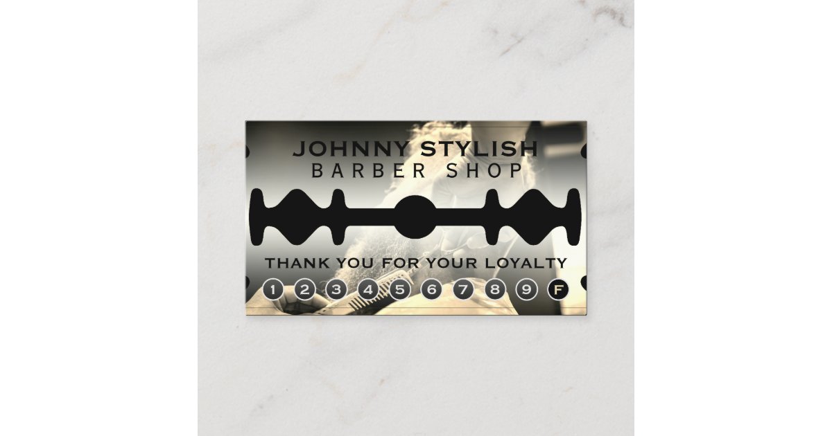 Razor blade frame loyalty business card | Zazzle