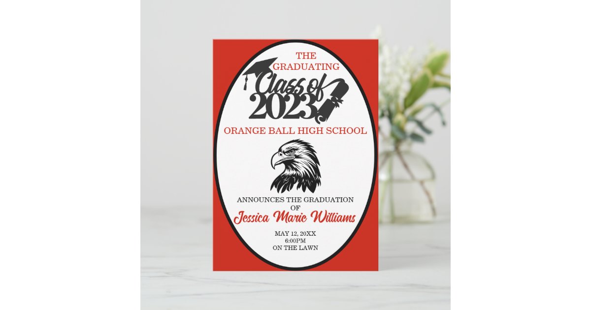 Red and Black Class of 2023 Graduation Invitation | Zazzle