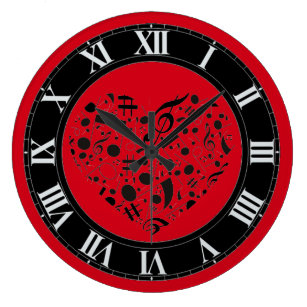 Music Notes Pattern Wall Clocks | Zazzle.com.au