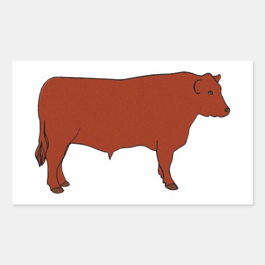 Red Angus Bull Rectangular Sticker | Zazzle.com.au
