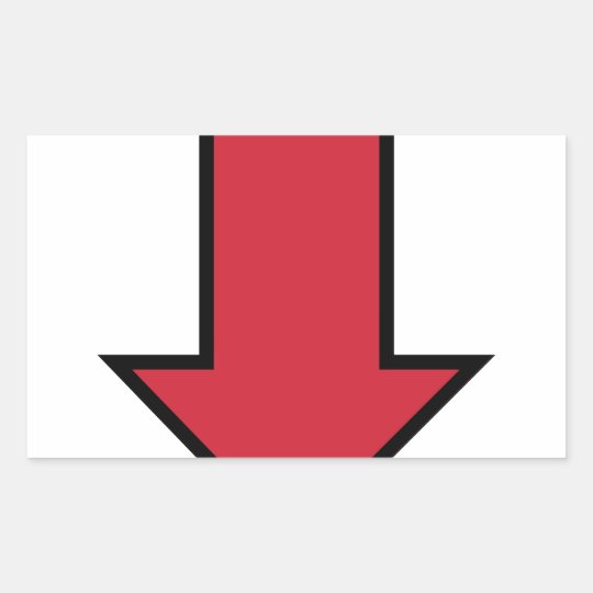 Red Arrow Rectangular Sticker | Zazzle.com.au