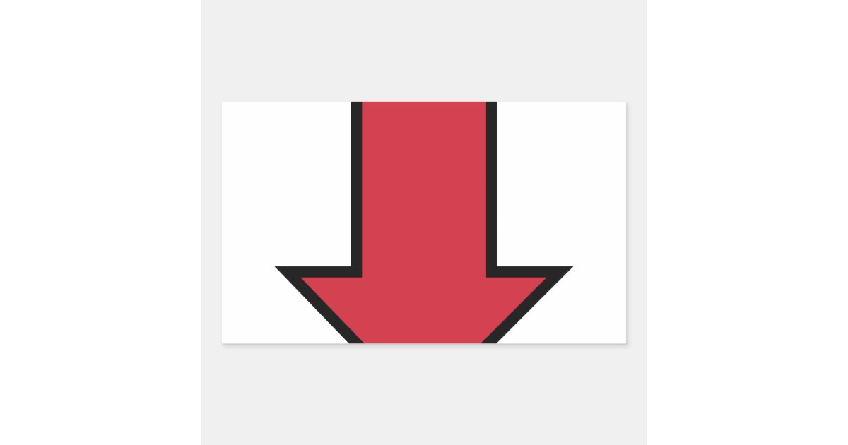 Red Arrow Rectangular Sticker | Zazzle
