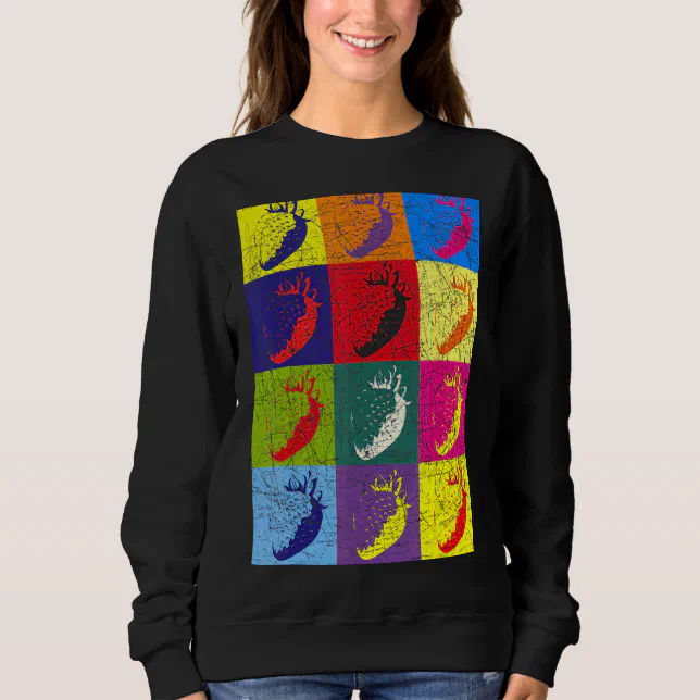 Red Berry Summer Food Fruit Pop Art Strawberry 1 Sweatshirt | Zazzle