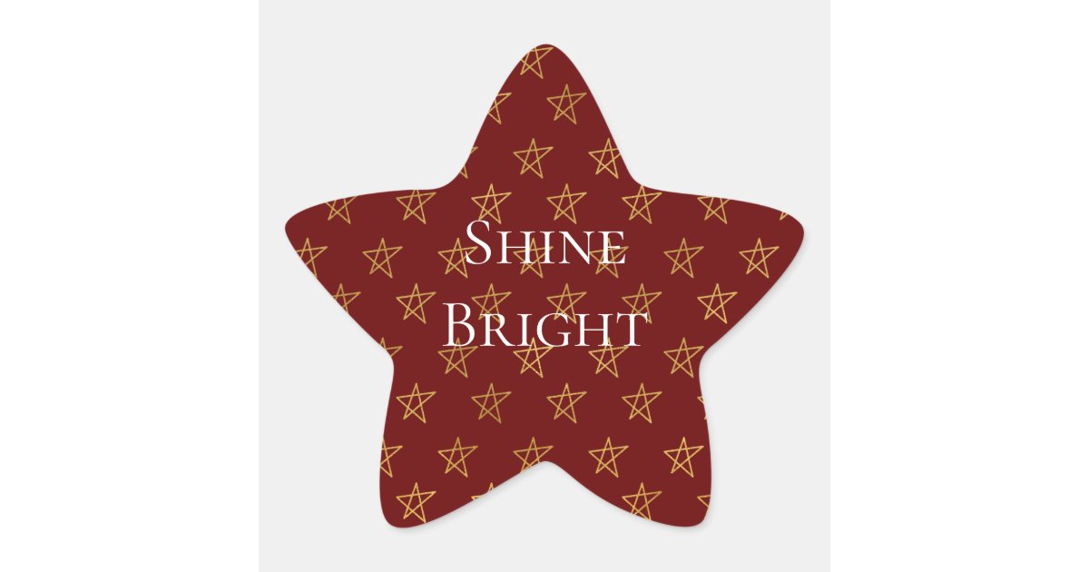 Red Gold Stars Shine Bright Star Sticker | Zazzle