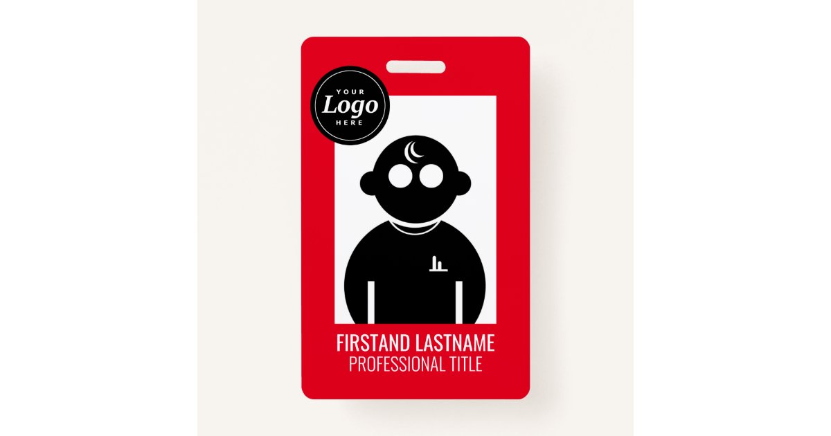 Red QR Coded V2 Employee Badge ID Badge | Zazzle