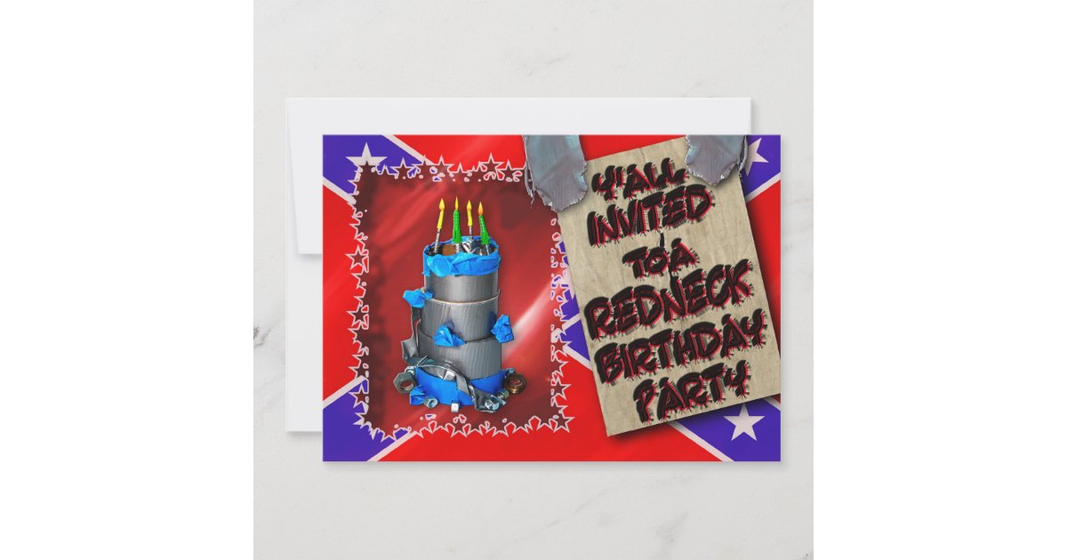 REDNECK BIRTHDAY PARTY INVITATION - DUCT TAPE | Zazzle