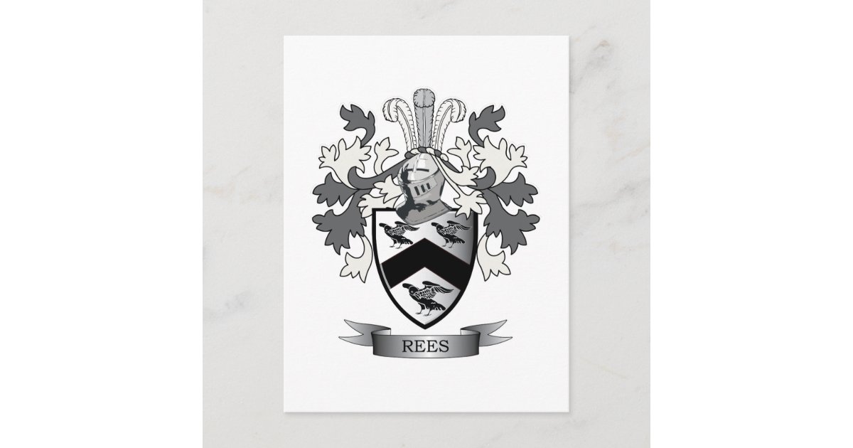 Rees Family Crest Coat of Arms Postcard | Zazzle