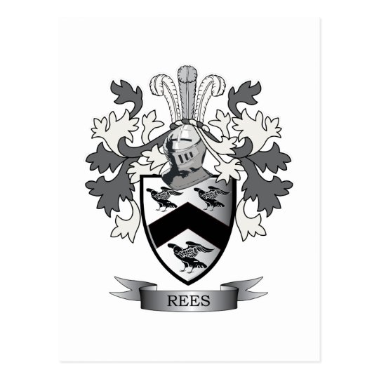 Rees Family Crest Coat of Arms Postcard | Zazzle.com.au