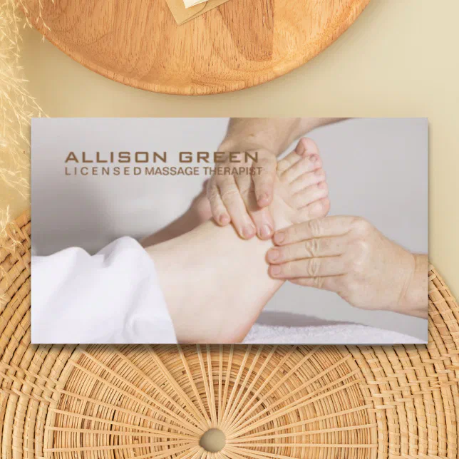 Reflexology Acupressure Foot Massage therapist Business Card | Zazzle