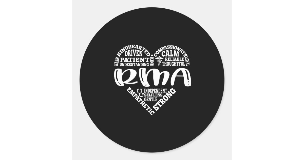 Registered medical assistant, rma classic round sticker | Zazzle