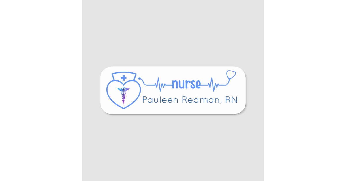 Registered Nurse RN Name Badges Navy Blue Modern | Zazzle