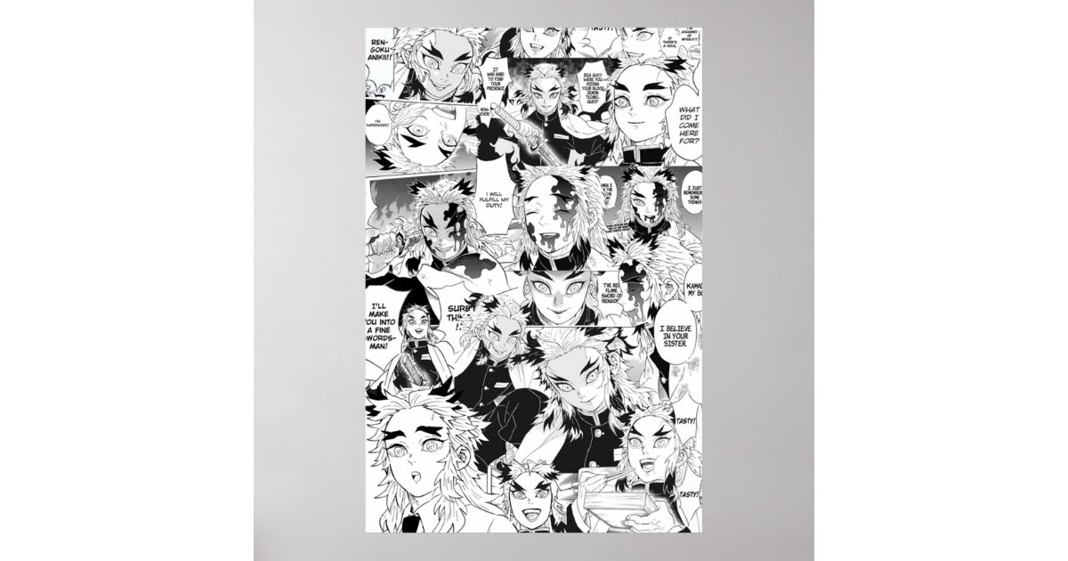 Rengoku Aniki Collage Demon Slayer Poster | Zazzle
