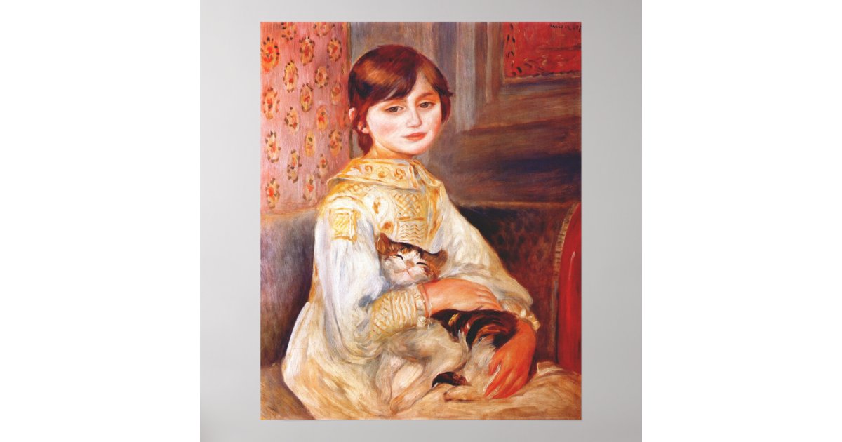 Renoir Girl With Cat Poster | Zazzle