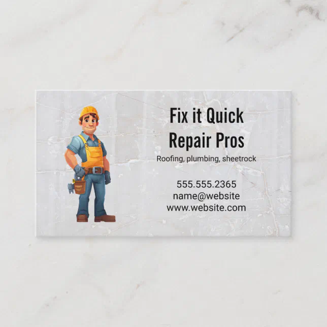 Repairman | Home Renovations | Fix It Business Card | Zazzle