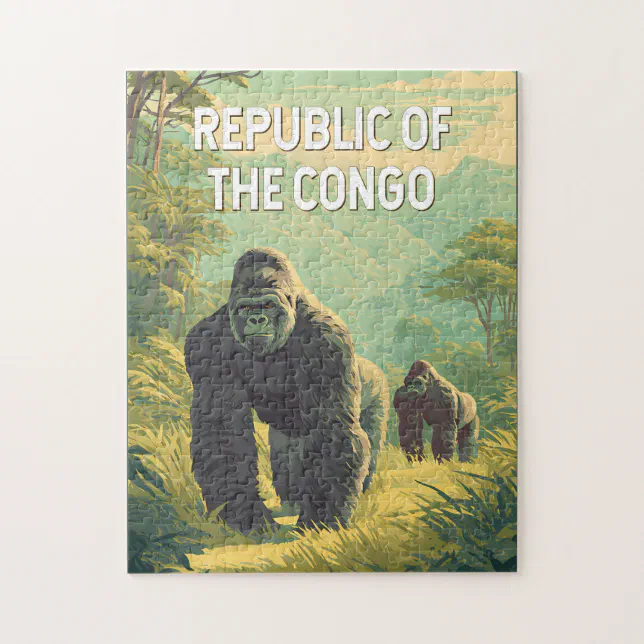 Republic of the Congo Illustration Travel Art Jigsaw Puzzle | Zazzle