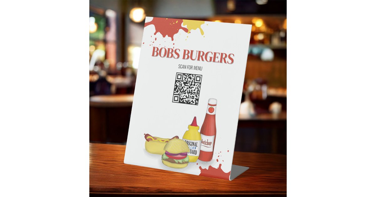 Restaurant Menu QR Code Template Pedestal Sign | Zazzle