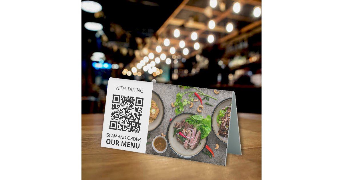 Restaurant Photo Scan Order Menu QR Code Card | Zazzle