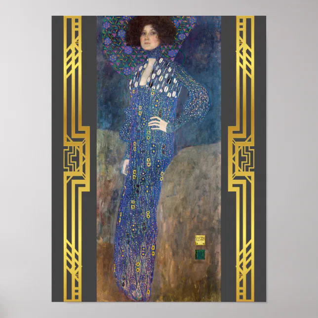 Restored Klimt Emilie Floge Art Nouveau Painting Poster | Zazzle
