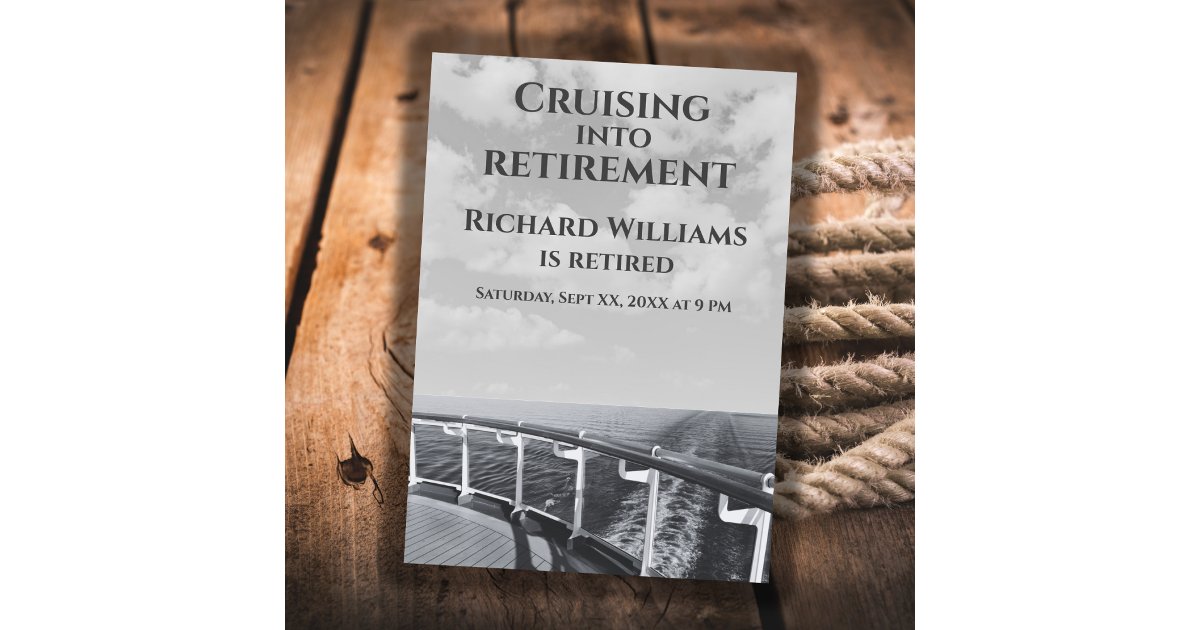 Retirement Cruising into Retirement Cruise Ship Invitation | Zazzle