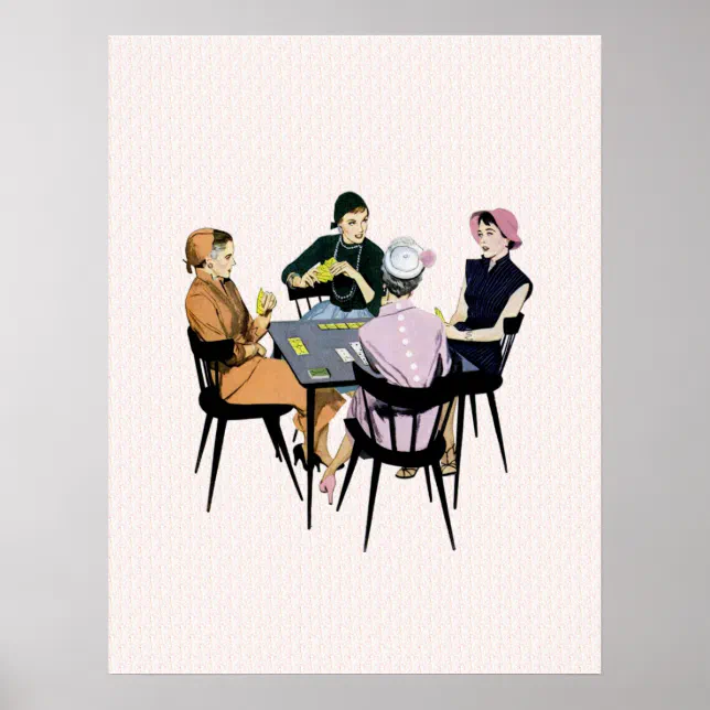 Retro 1950s Card Game Poster | Zazzle