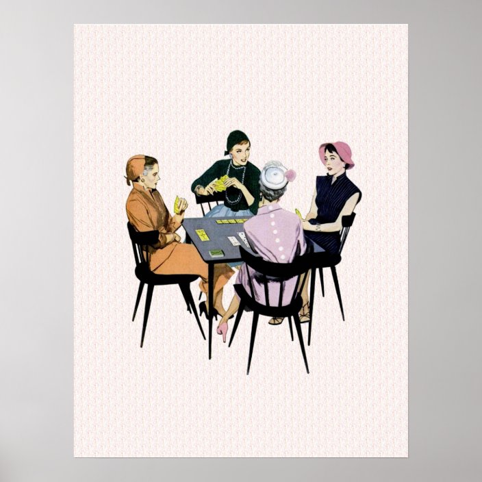 Retro 1950s Card Game Poster | Zazzle.com.au