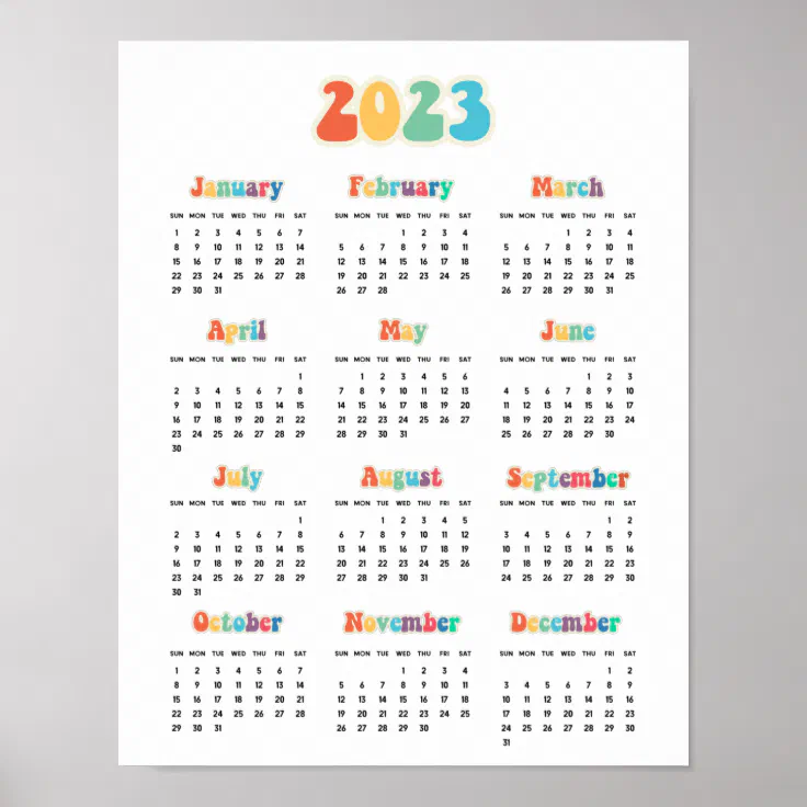 Retro 60s Hippie 2023 calendar Poster | Zazzle