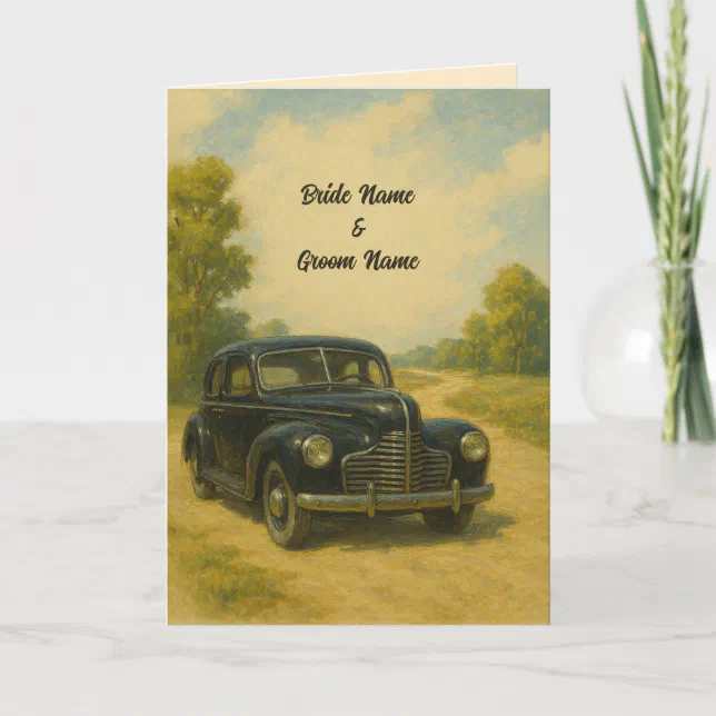 Retro Car Wedding Invitation | Zazzle