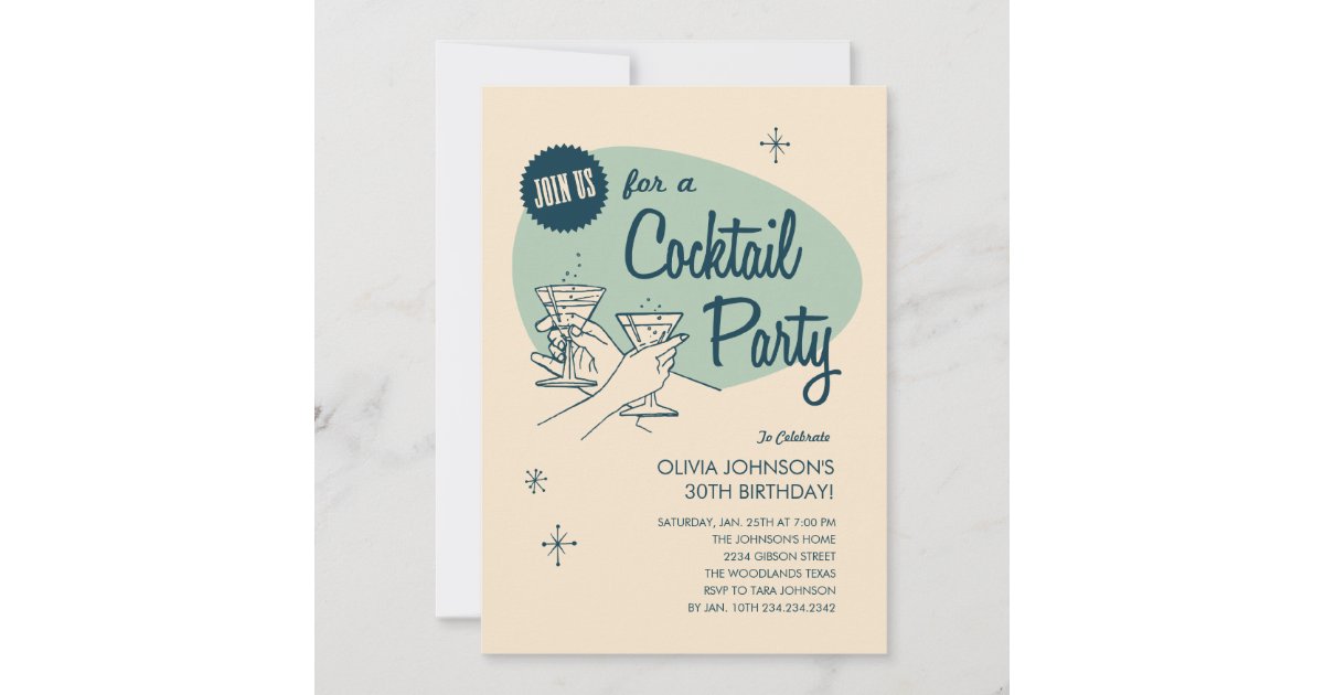 Retro Cocktail Party Invitations | Zazzle