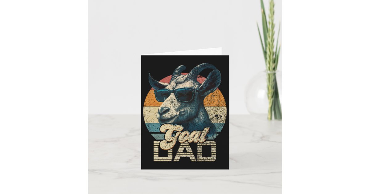 Retro Goat Dad Best Goat Daddy Funny Fathers Day Card | Zazzle