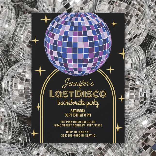 Retro Last Disco Space Rodeo Bachelorette Party Invitation | Zazzle