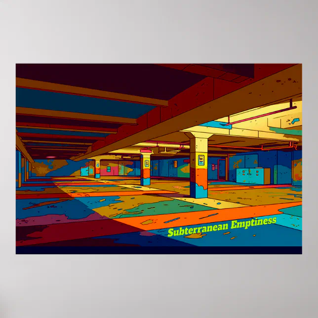 Retro Liminal Space Concept Digital Art Poster | Zazzle