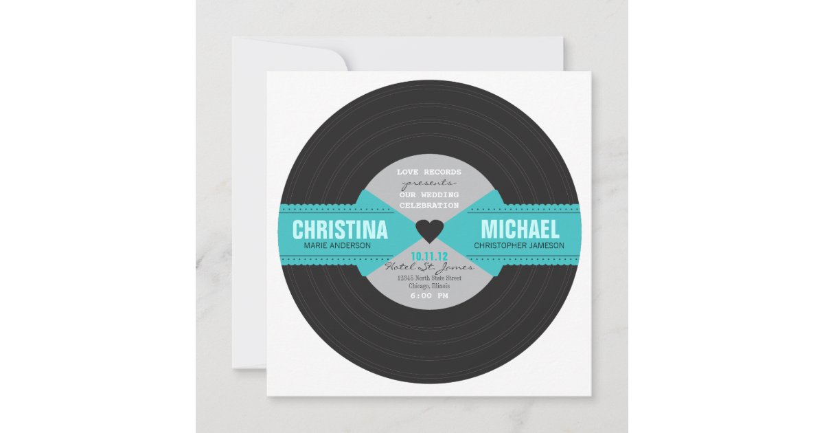 Retro Record Invitation | Zazzle