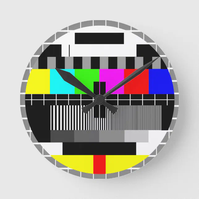 Retro TV Television Test Screen Wall Clock | Zazzle
