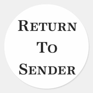 Return To Sender Stickers | Zazzle AU