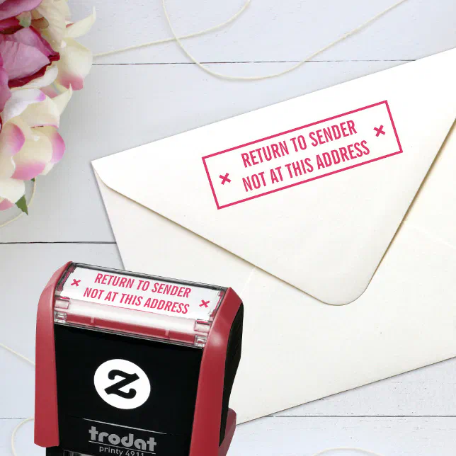 Return To Sender Not At This Address Custom Office Self-inking Stamp ...