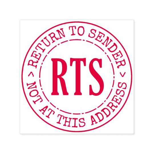 Return to Sender RTS Rubber Stamp Large Round Seal | Zazzle