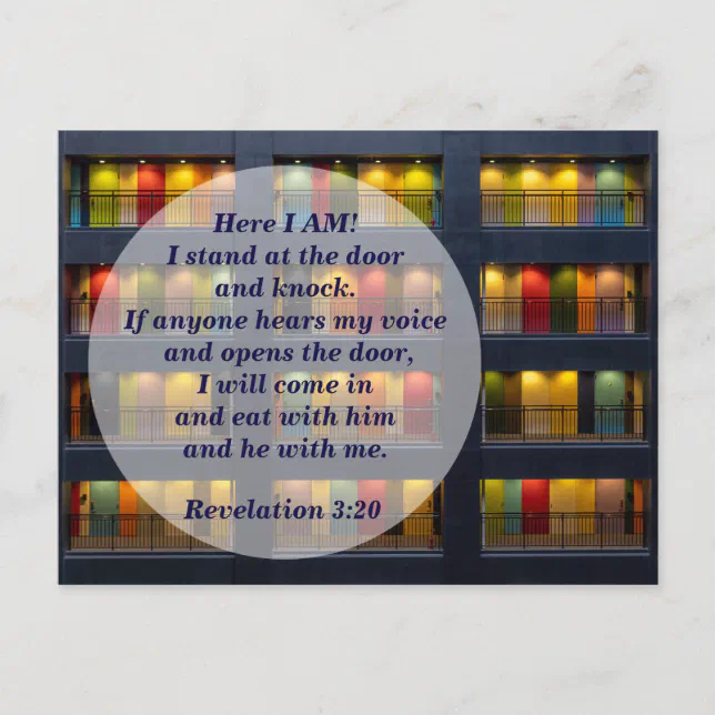 Revelation 3:20 Stand at the Door and Knock Postcard | Zazzle