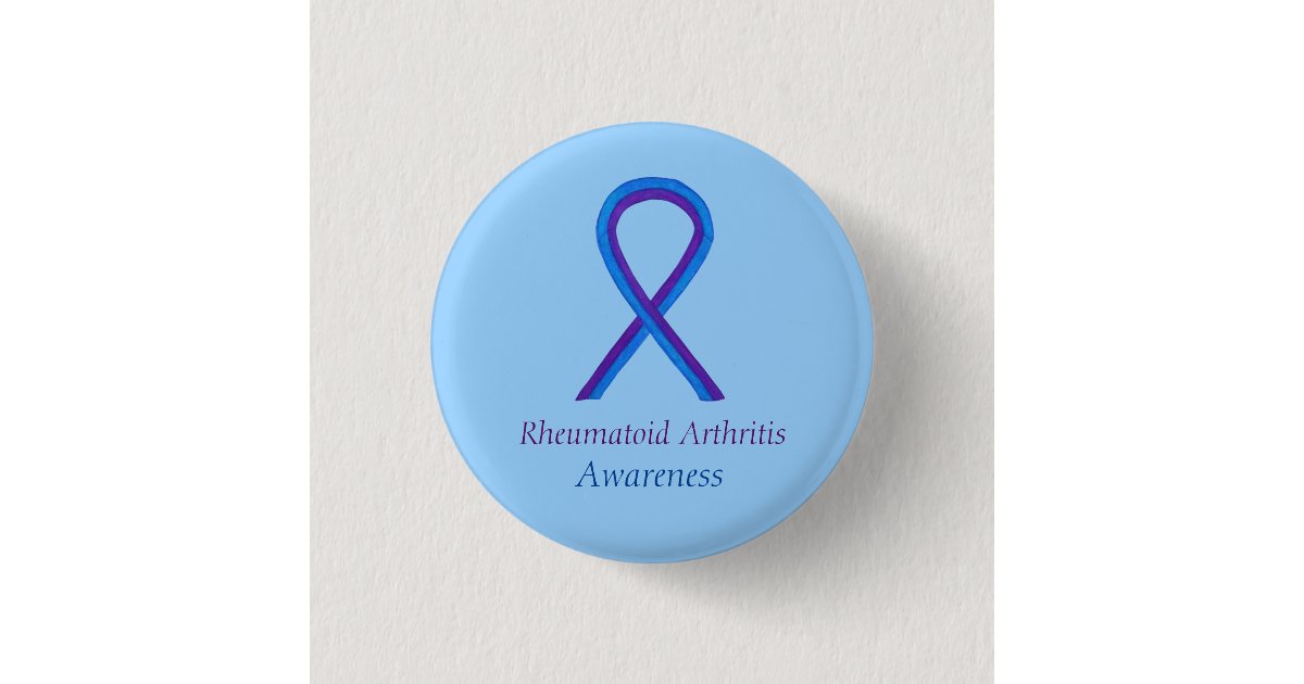 Rheumatoid Arthritis Awareness Ribbon Custom Pin | Zazzle.com.au