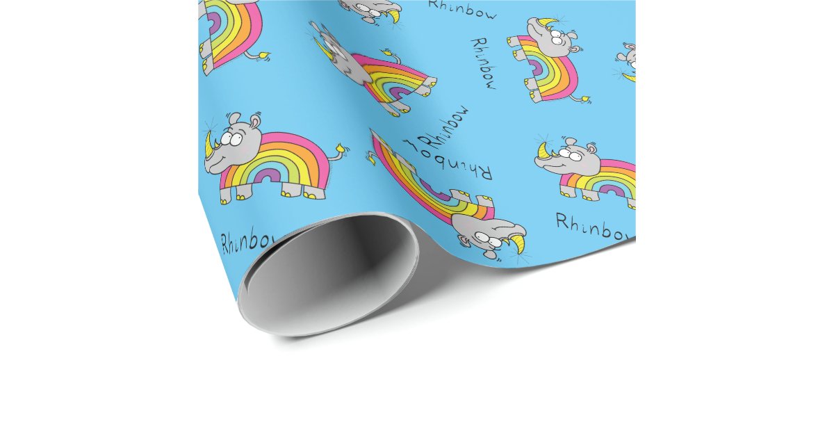 Rhinbow Rhino Rainbow Gift Wrapping Paper | Zazzle