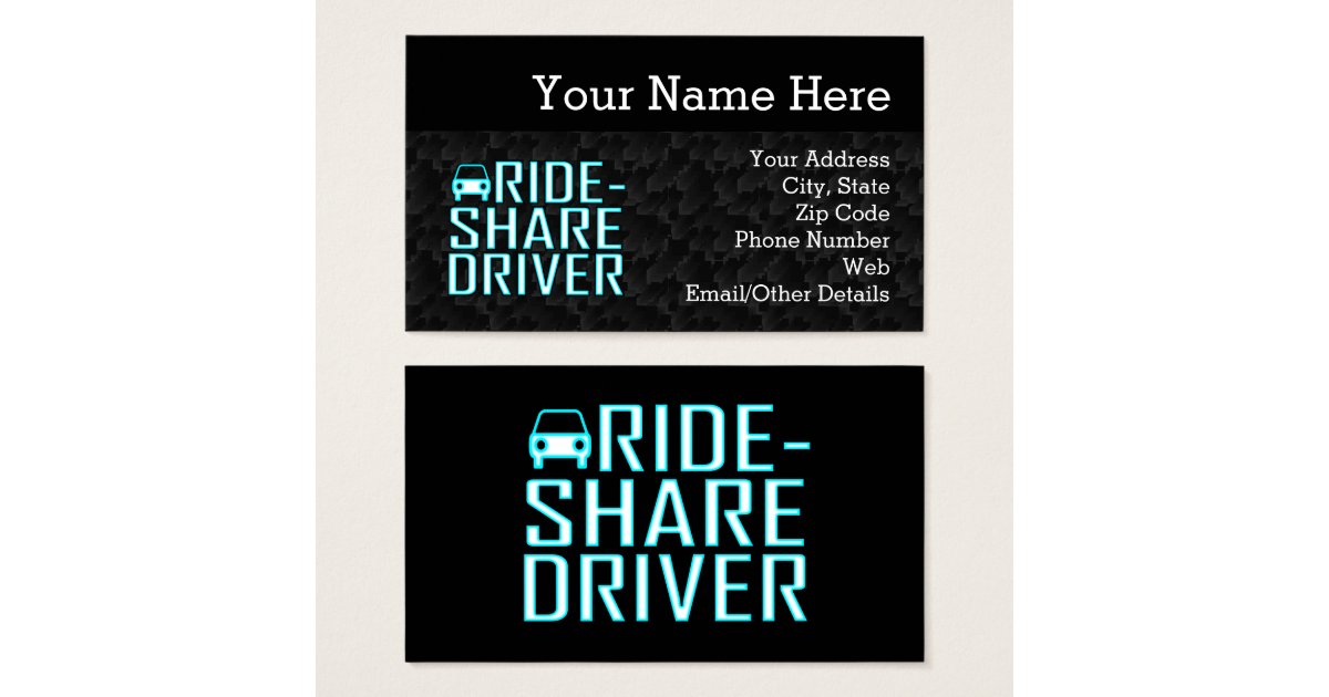 Ride Share Driving Uber Driver Rideshare Business Card | Zazzle