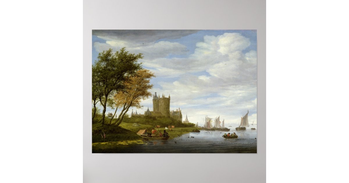 River Estuary with a castle Poster | Zazzle