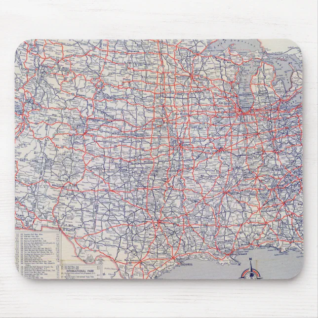 Road map United States Mouse Pad | Zazzle