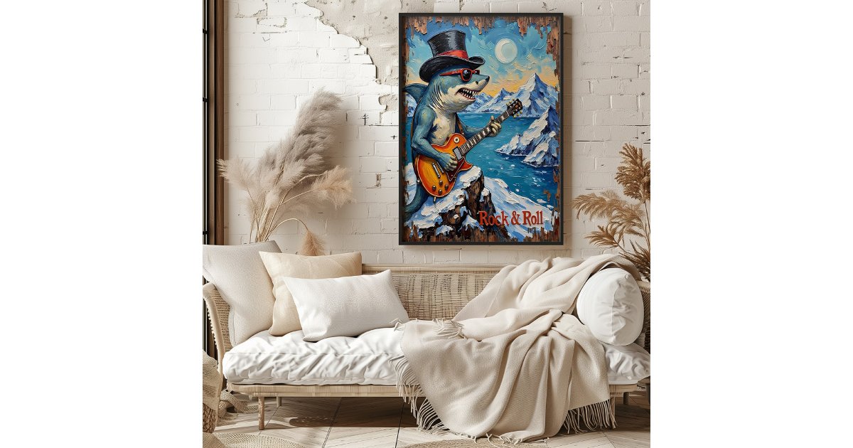 Rocker Shark, Icy Stage Presence Poster | Zazzle