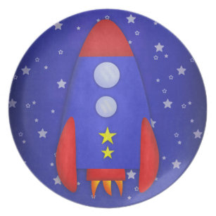 Rocket Ships Plates | Zazzle AU