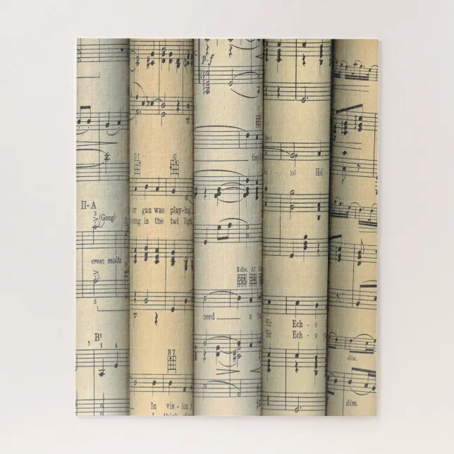 Rolled Sheet Music ~ Musical Notes ~ Party Time ~ Jigsaw Puzzle | Zazzle
