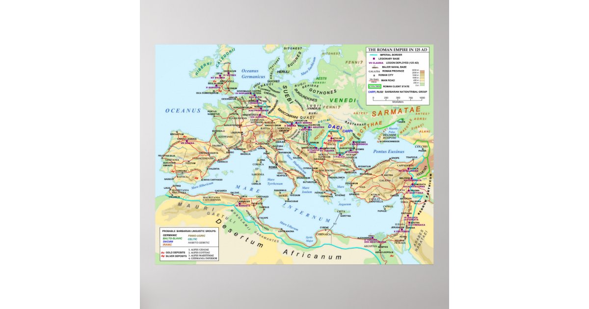 Roman Empire Map Poster | Zazzle
