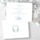 Romantic Dusty Blue Line Art Floral Wedding Enclosure Card | Zazzle